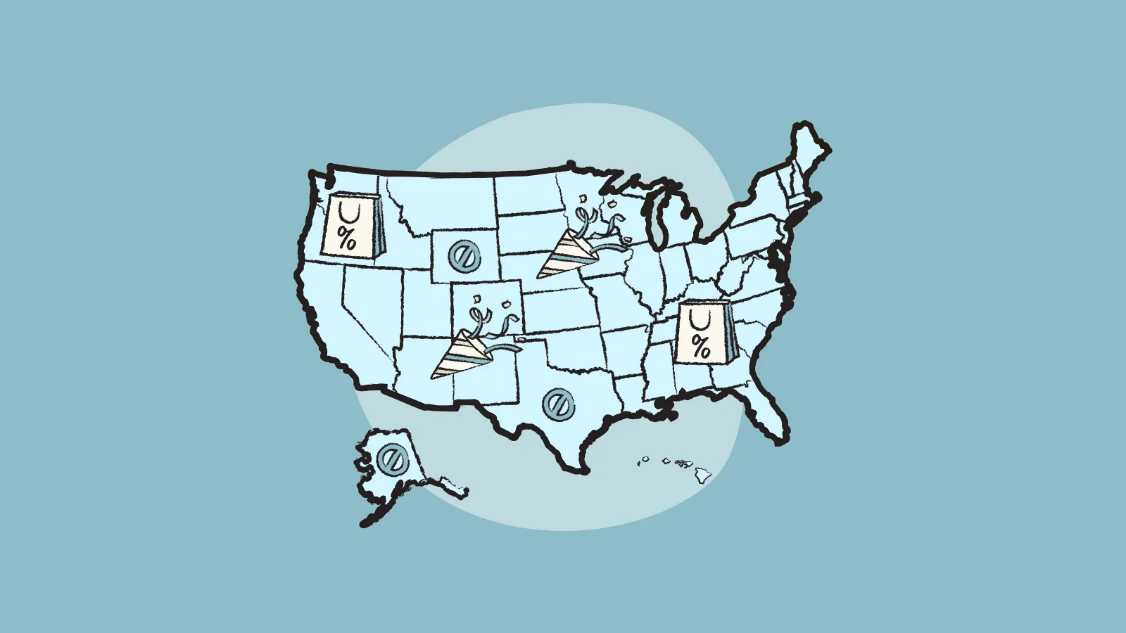 The NOMAD states: Which states don't have sales tax?